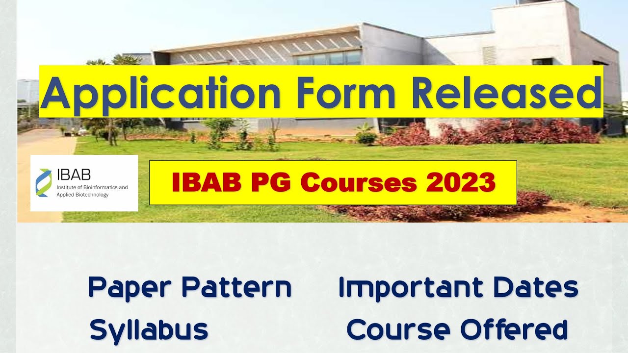 IBAB MSc Admission 2023 Application Forms Out I Placements after M.Sc ...