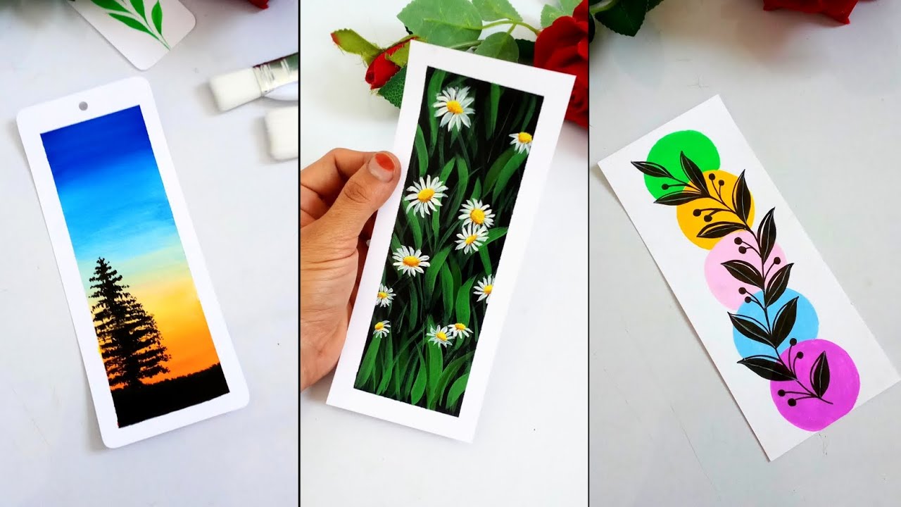 creative bookmark painting ll bookmark painting ideas ll #bookmark #art ...