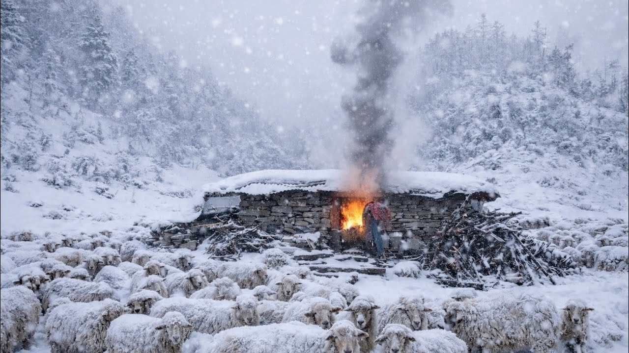 This Is Living Naturally In A Freezing Mountain Village|| Snowfall ...