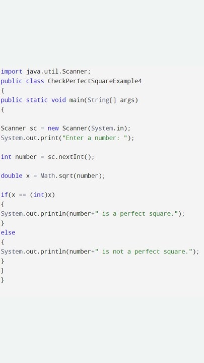 Java Program to Check if a Given Number is Perfect Square - YouTube