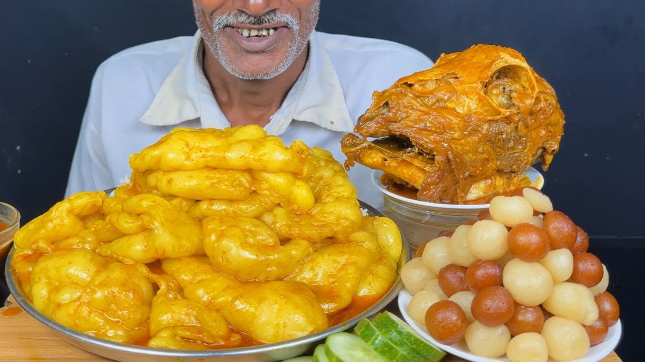 ASMR: Eating Most Oily Mutton Fat Curry, Big Goat Head Curry ...