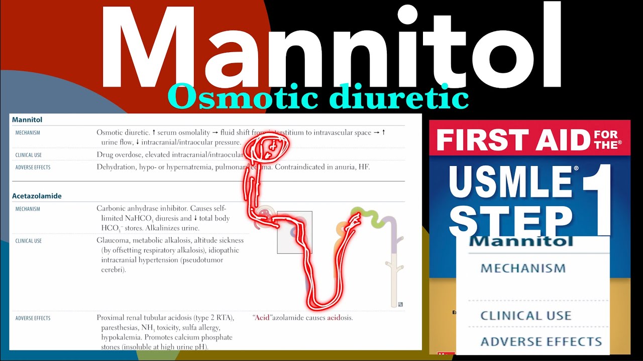 Mannitol- an osmotic diuretic in Hindi/Urdu by first aid for USMLE step 1 - YouTube