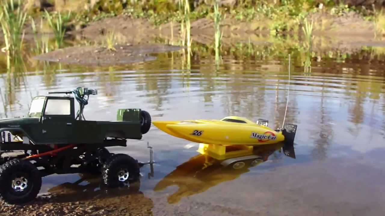 RC TRAIL LANDCRUISER, TRAILER & CATAMARAN EXPEDITION - YouTube