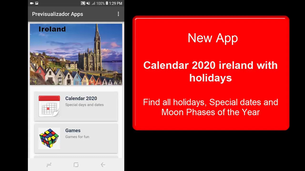 Calendar 2020 ireland with holidays - YouTube