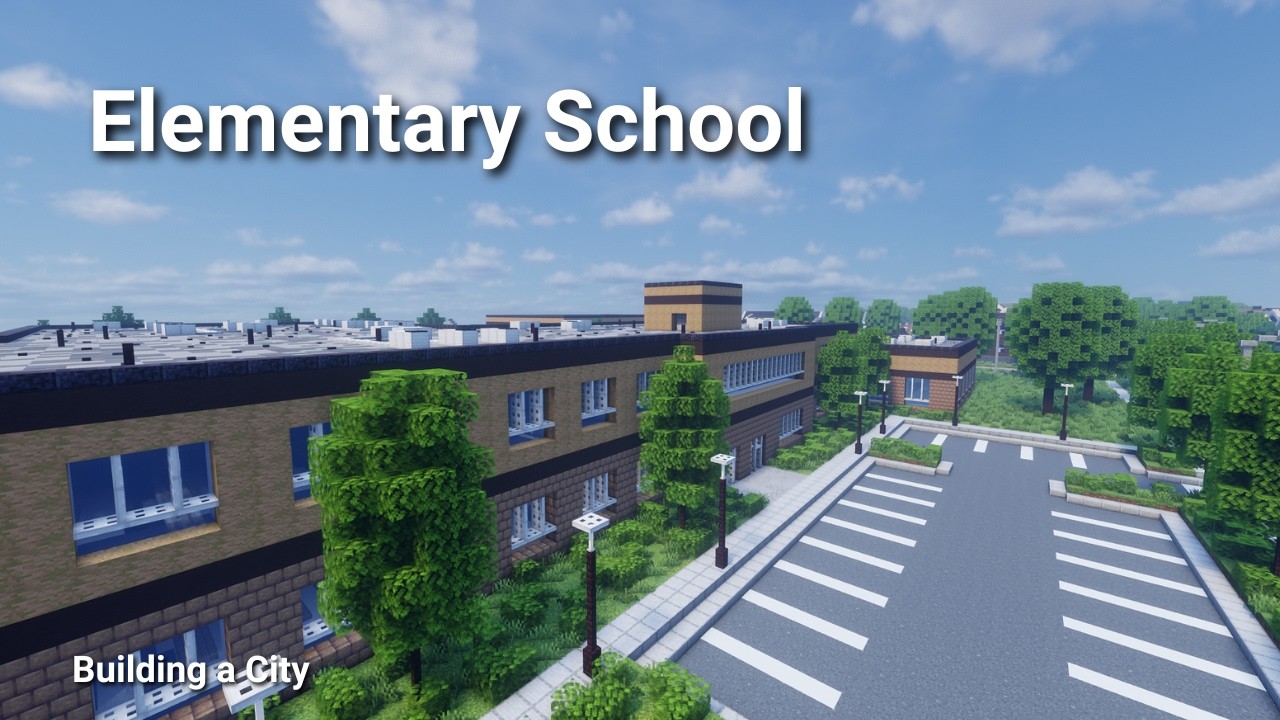 Building a City #4 // Elementary School // Minecraft Timelapse - YouTube