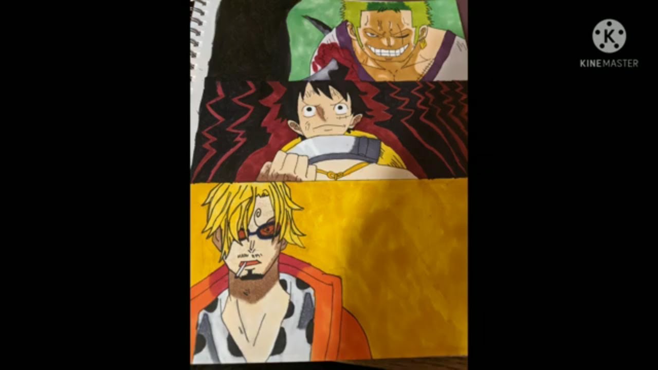 Drawing monster trio - One piece - YouTube