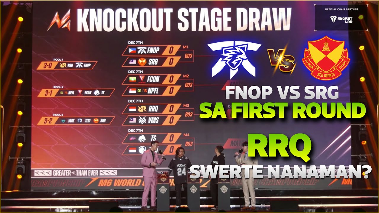 M6 KNOCKOUT STAGE DRAW | SRG VS FNOP KAGAD SA FIRST ROUND | RRQ SWERTE ...