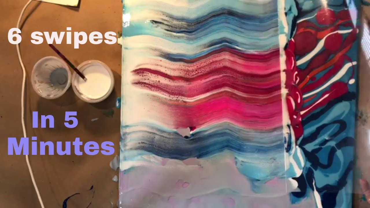 #023 Swipe compilation of acrylic paint, satisfying swipes/pours - YouTube
