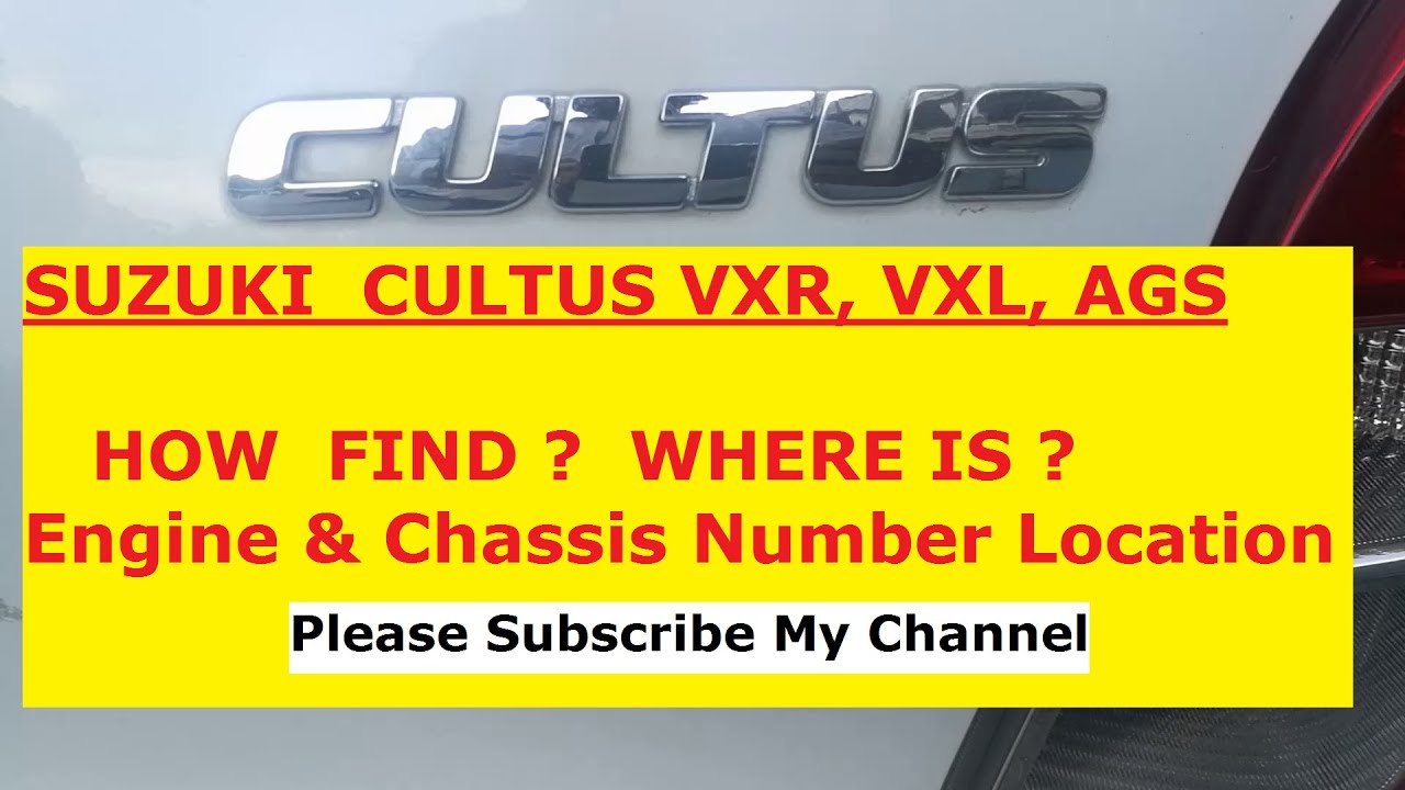 Suzuki Cultus Engine & Chassis Number Location (Easily Seen) - YouTube