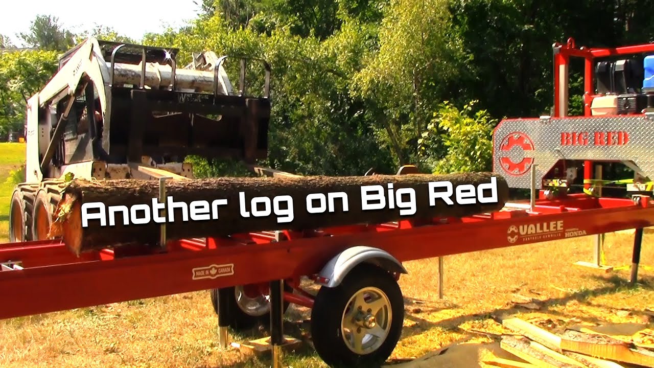 Another log on my Vallee Big Red Sawmill - YouTube