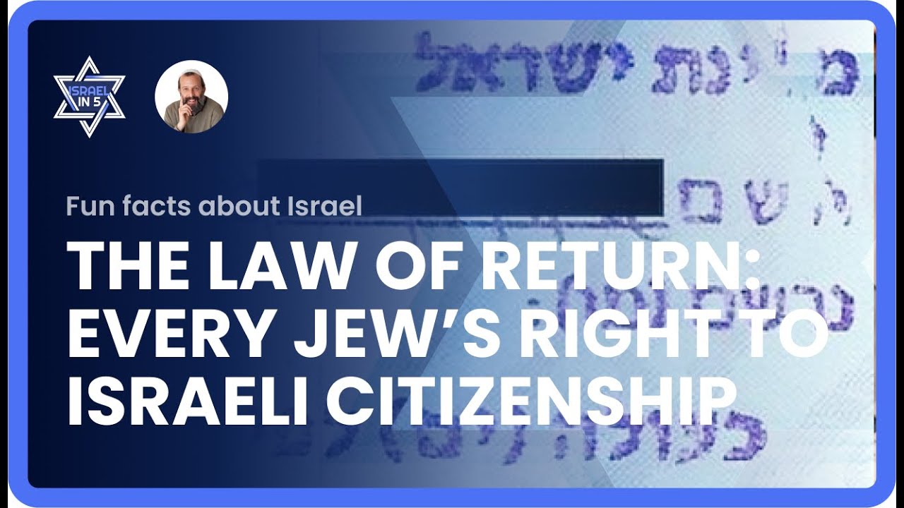 The Law of Return: Every Jew’s Right to Israeli Citizenship - YouTube