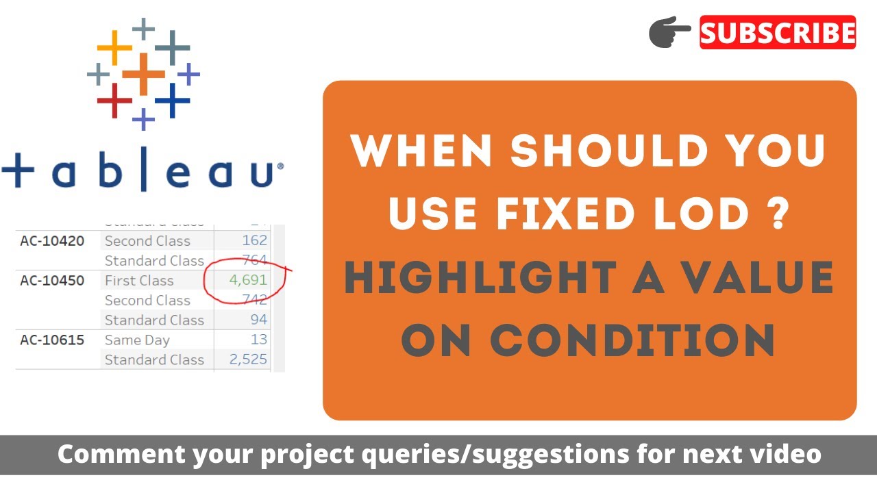 FIXED LOD real time use case in Tableau || Highlight a value in ...