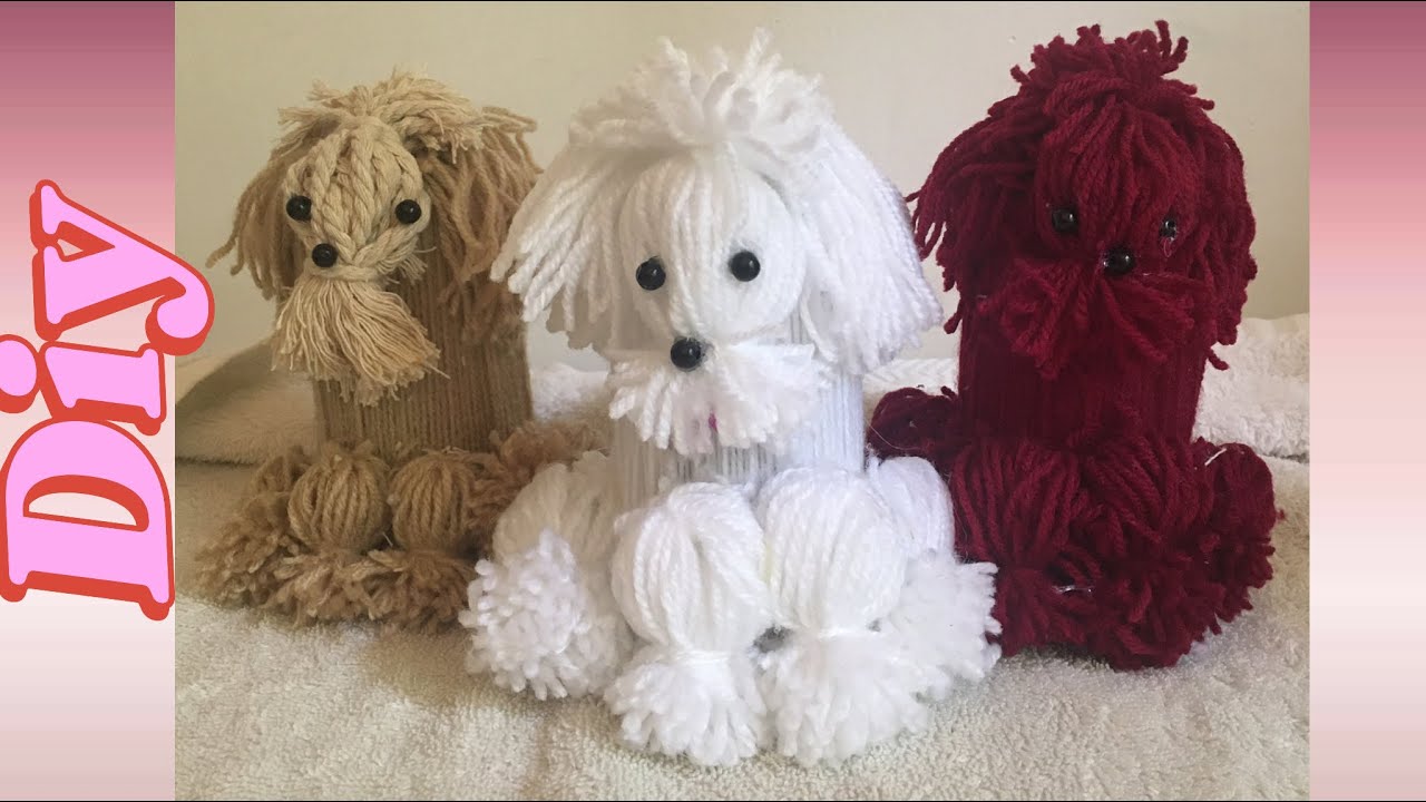 The Best Yarn Dog🧶🐶 Making Yarn Dog With Toilet Paper Roll sleeve /DIY ...