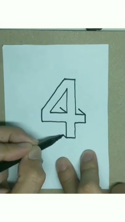 Drawing number 4 3D | #tutorial - YouTube