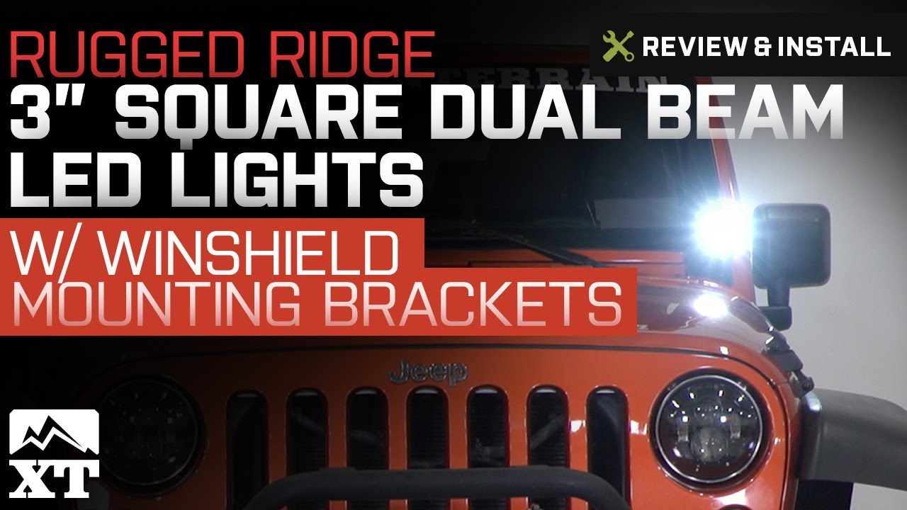 Jeep Wrangler Rugged Ridge 3" Square Dual Beam LED Lights (2007-2017 JK ...