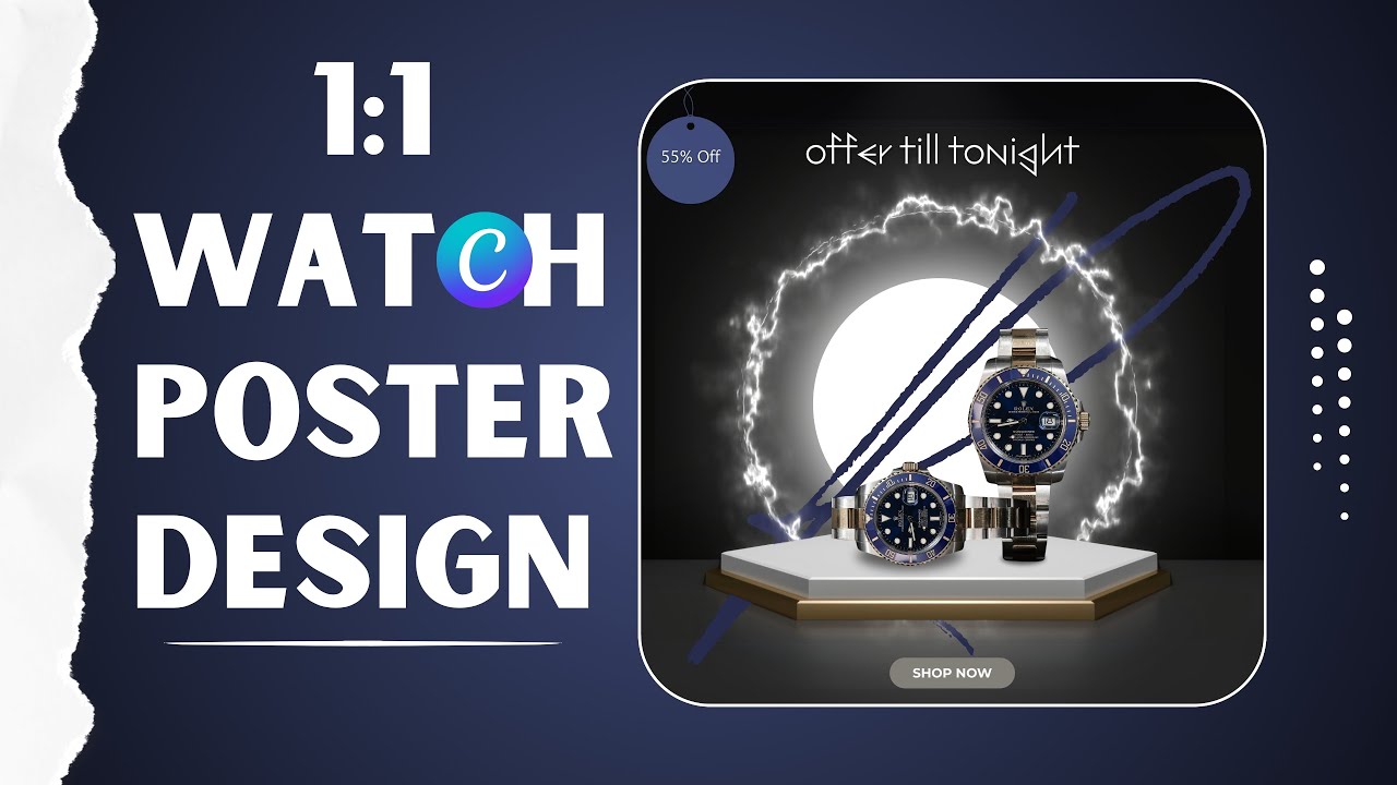 How to design any kind of watch advertisement poster in canva - esay ...