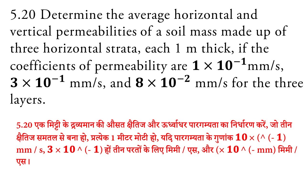 Determine the average horizontal and vertical permeabilities of a soil ...