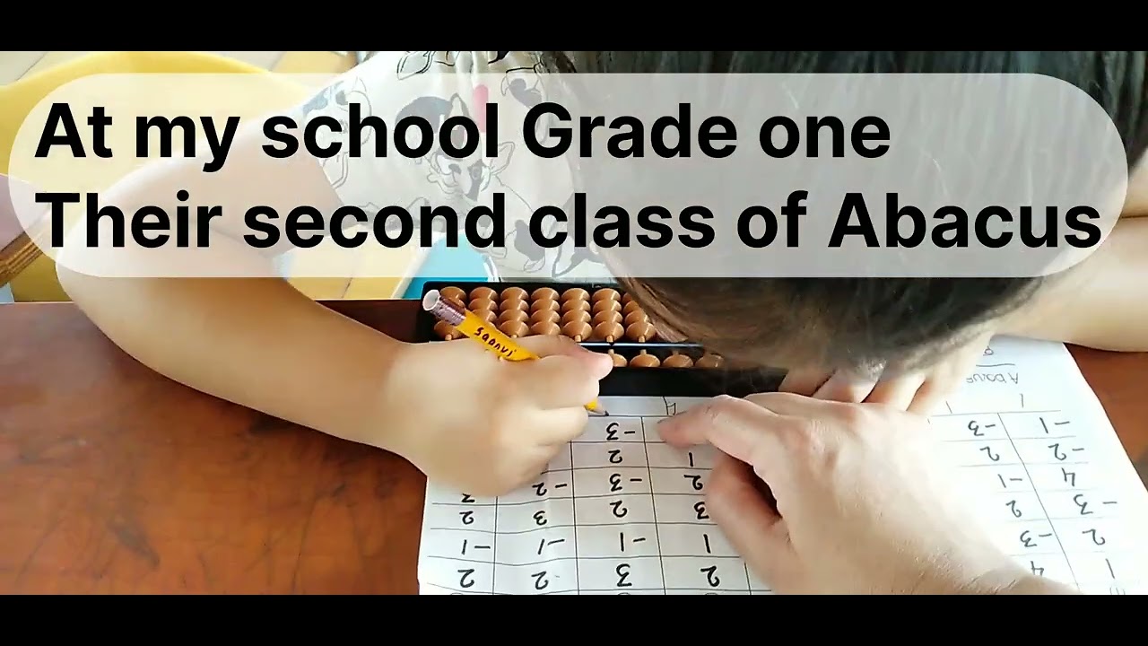 Grade 1 second day of Abacus learning - YouTube