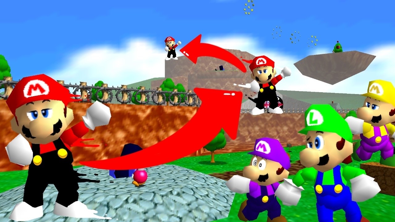 Runner VS 3 Hunters BUT, We Can Teleport (Mario 64 Hunters) - YouTube