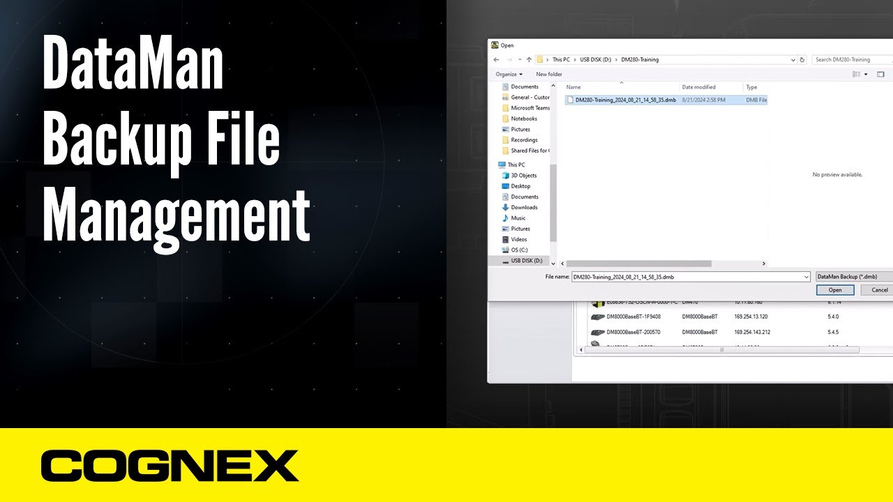 DataMan Backup File Management | Cognex Support - YouTube