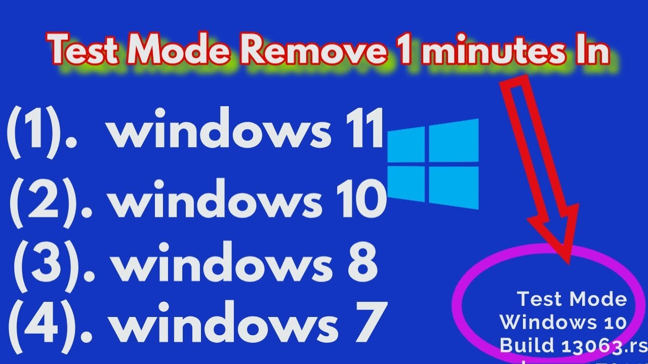 How to Remove "Test Mode Windows 11/10/8/7/ Build 7601" from Windows ...
