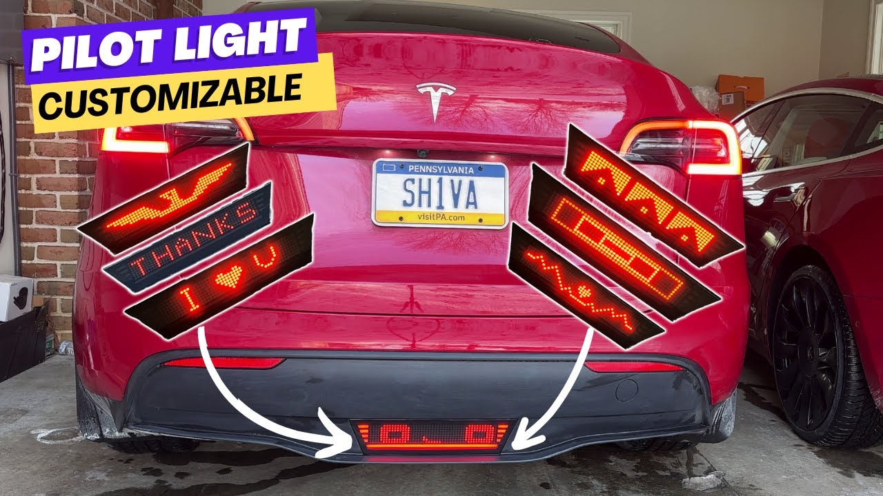 NEW Customizable Tail Lights For Tesla Model Y (Custom Messages ...