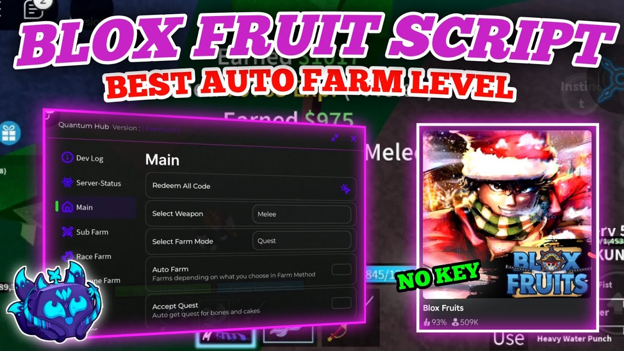 Quantum Hub Roblox Script | New Blox Fruits Script Update Best Auto Farm Level - YouTube