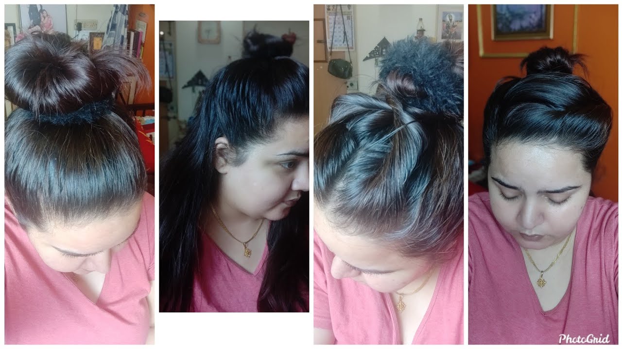 2 min Quick and Easy Top Knot Bun Hairstyles| No heat hairstyles ...