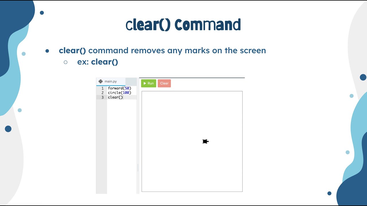 Python Turtle Concepts - clear() Command - YouTube