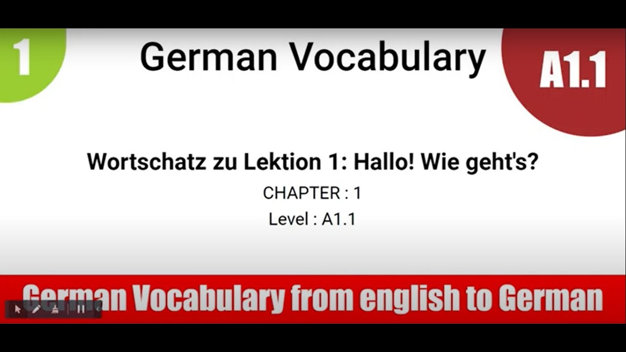German vocabulary | Learn german vocabulary | Niveau A1 Lektion 1 ...