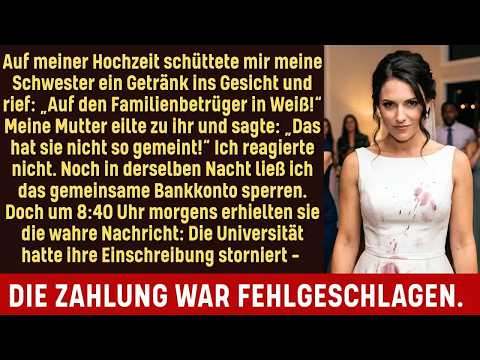 Auf meiner Hochzeit schüttete mir meine Schwester ein Getränk ins Gesicht und sagte： „Auf den Fa