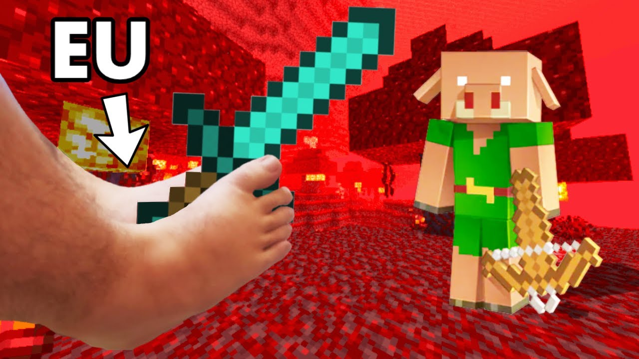 Zerei Minecraft *APENAS* usando os PÉS !! - YouTube