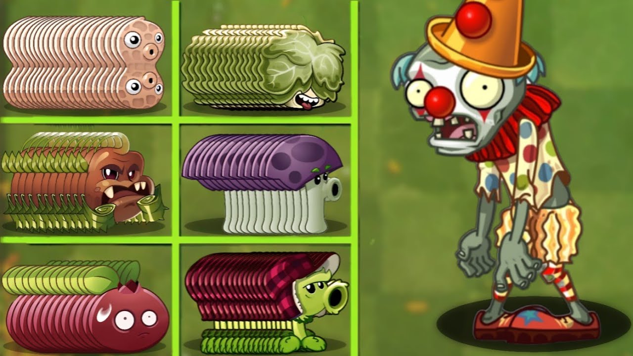 35 Carnie Conehead VS All Plants Max Level Use Power Up || Who Will Win ...