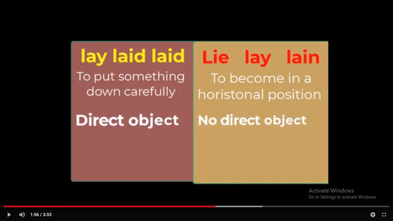 English Usage (Lesson 6): Lay VS Lie - YouTube