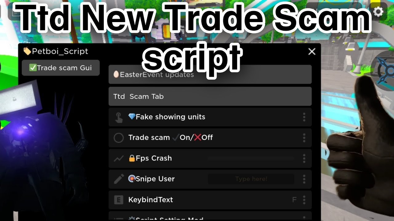 Trade Scam script TTD Toilet Tower Defense - YouTube