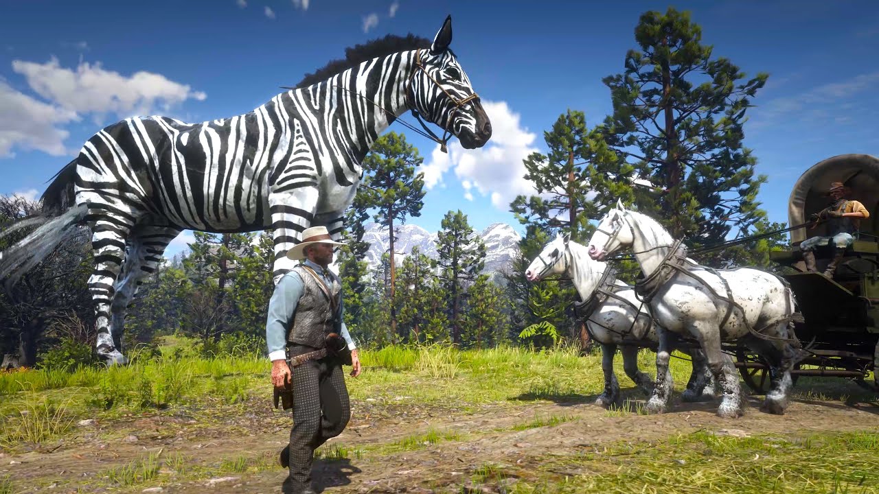 John Marston Discover Big Zebra Near Old Camp | Horse Taming - YouTube