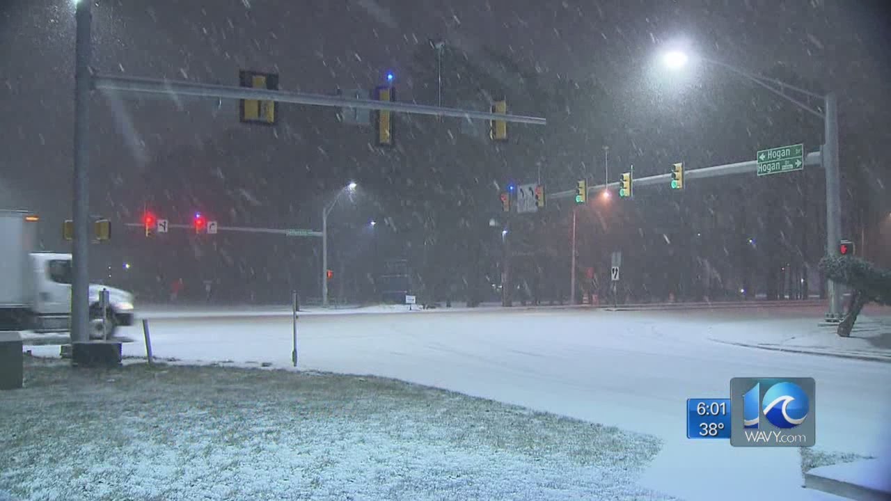 Mix of snow, ice and rain on the Peninsula - YouTube