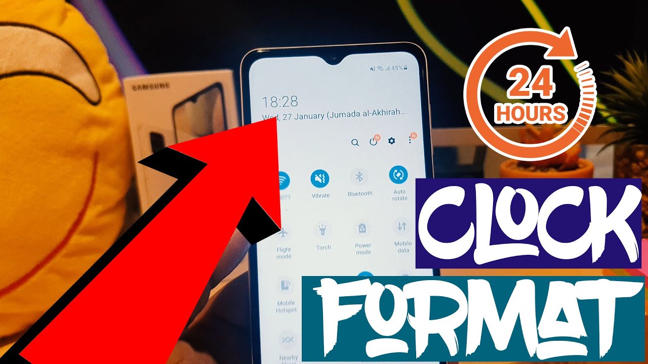 How to Change 24 Hours Time Format in Samsung Galaxy A12 - YouTube