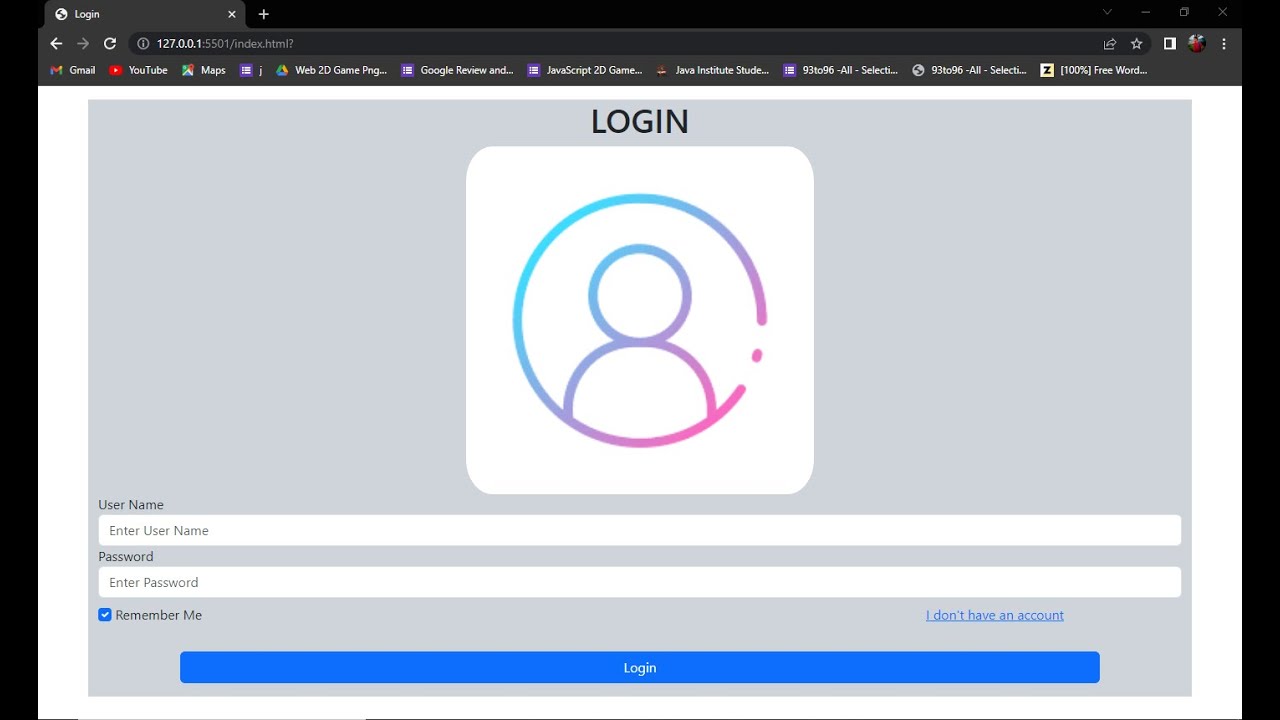 Login Page (Bootstrap) - YouTube