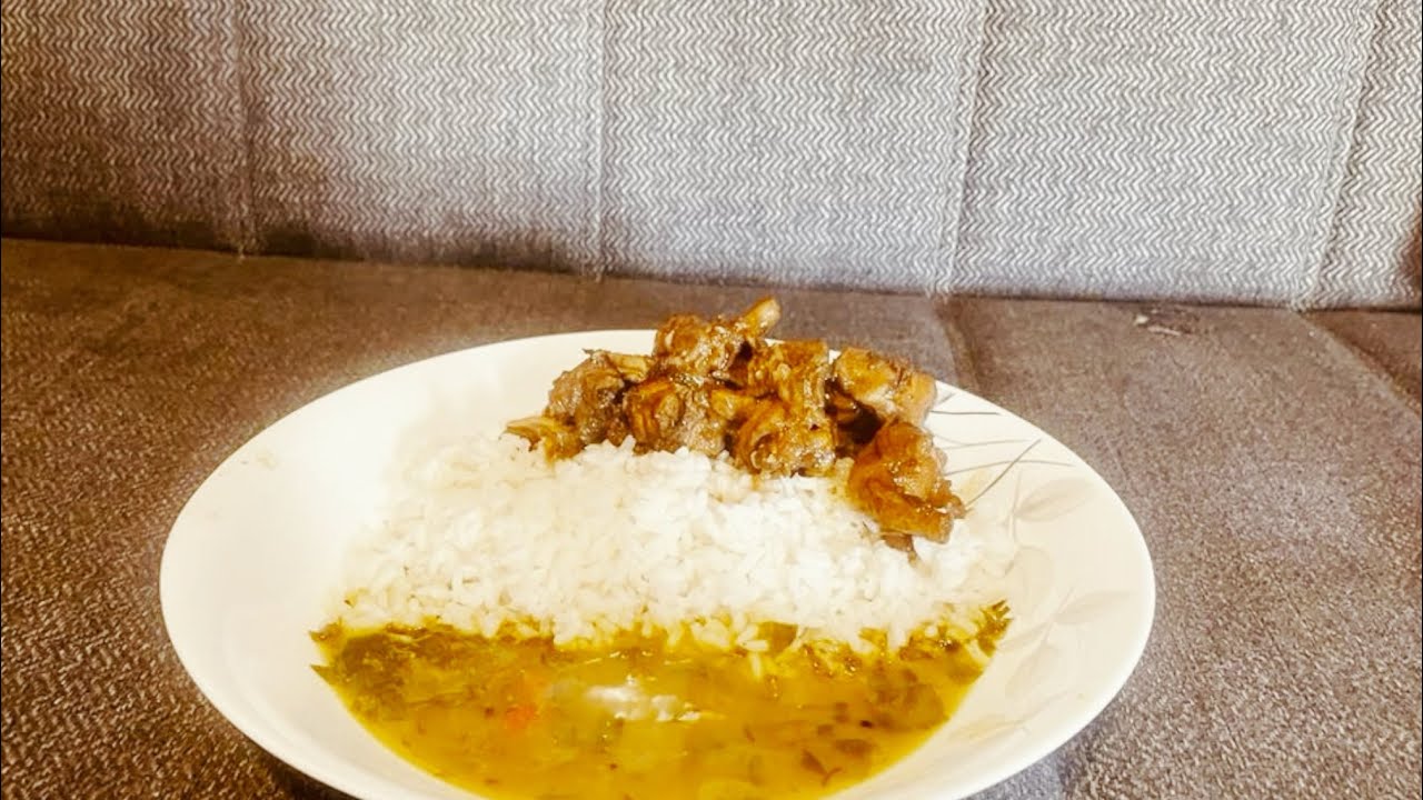 Dhal and rice with cassrip chicken for Christmas - YouTube