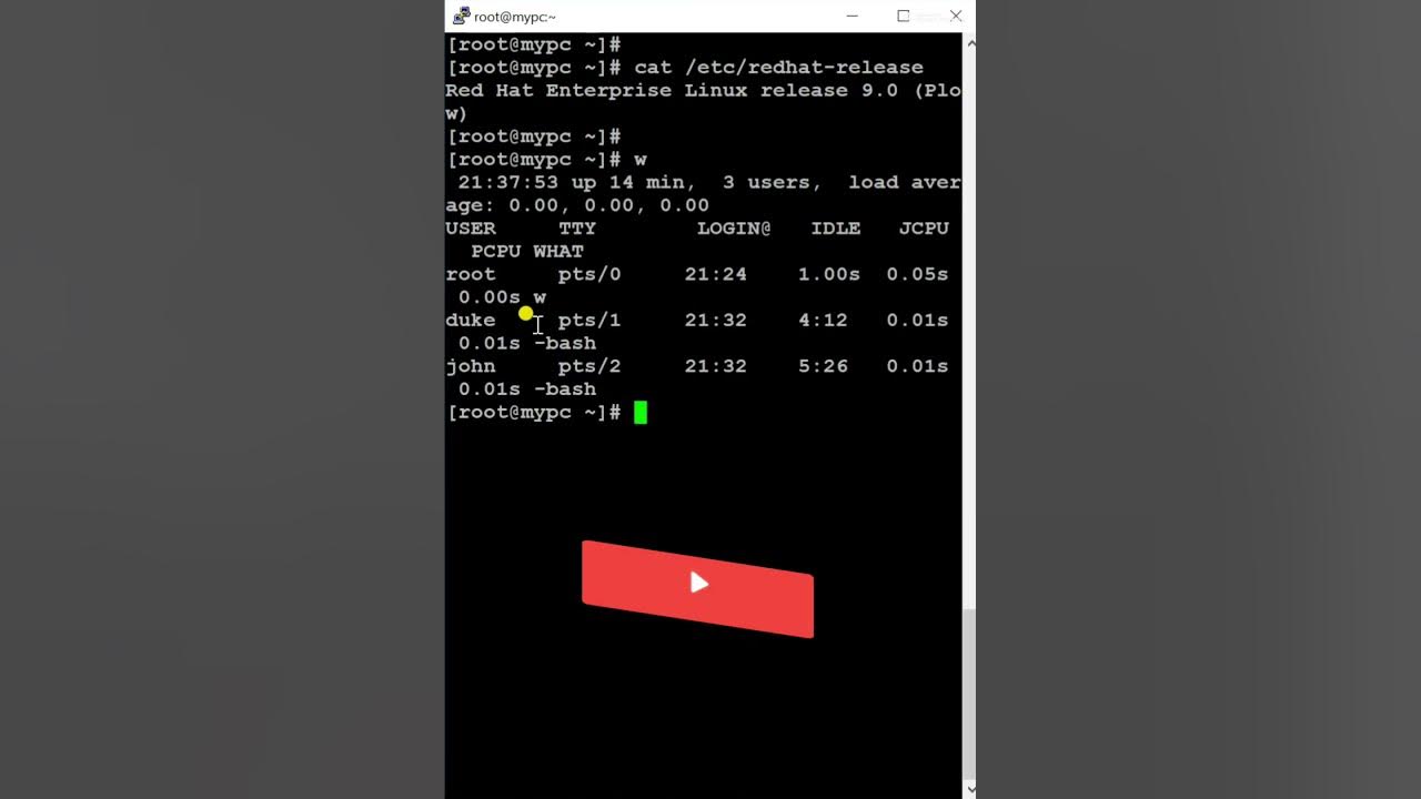 Command to Find 🤔Concurrent User in Linux 🤩 | RHEL/CentOS #linux #shorts #viral #linuxtraining ...