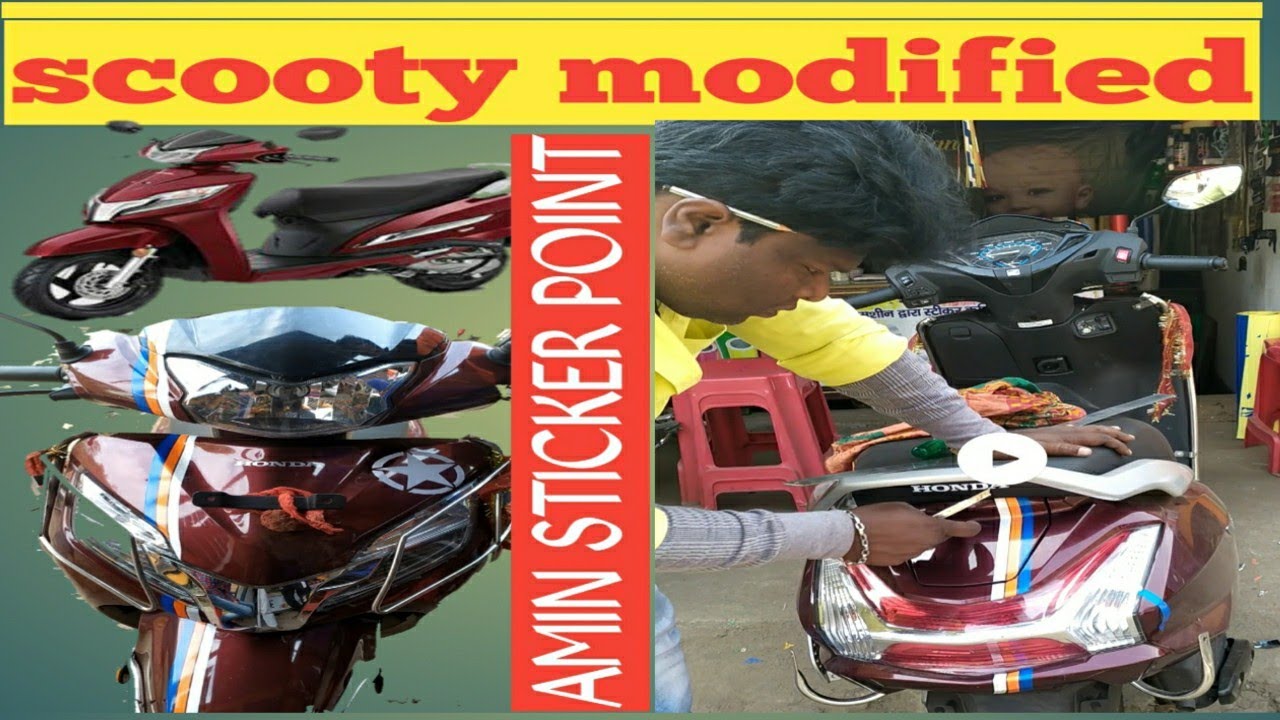 Honda scooter for modified Radium sticker 3 line - YouTube