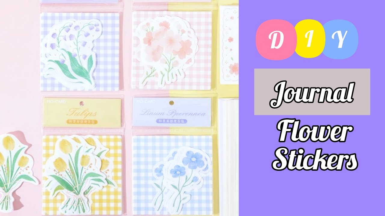 DIY journal flower stickers step by step/How to make kawaii flower ...