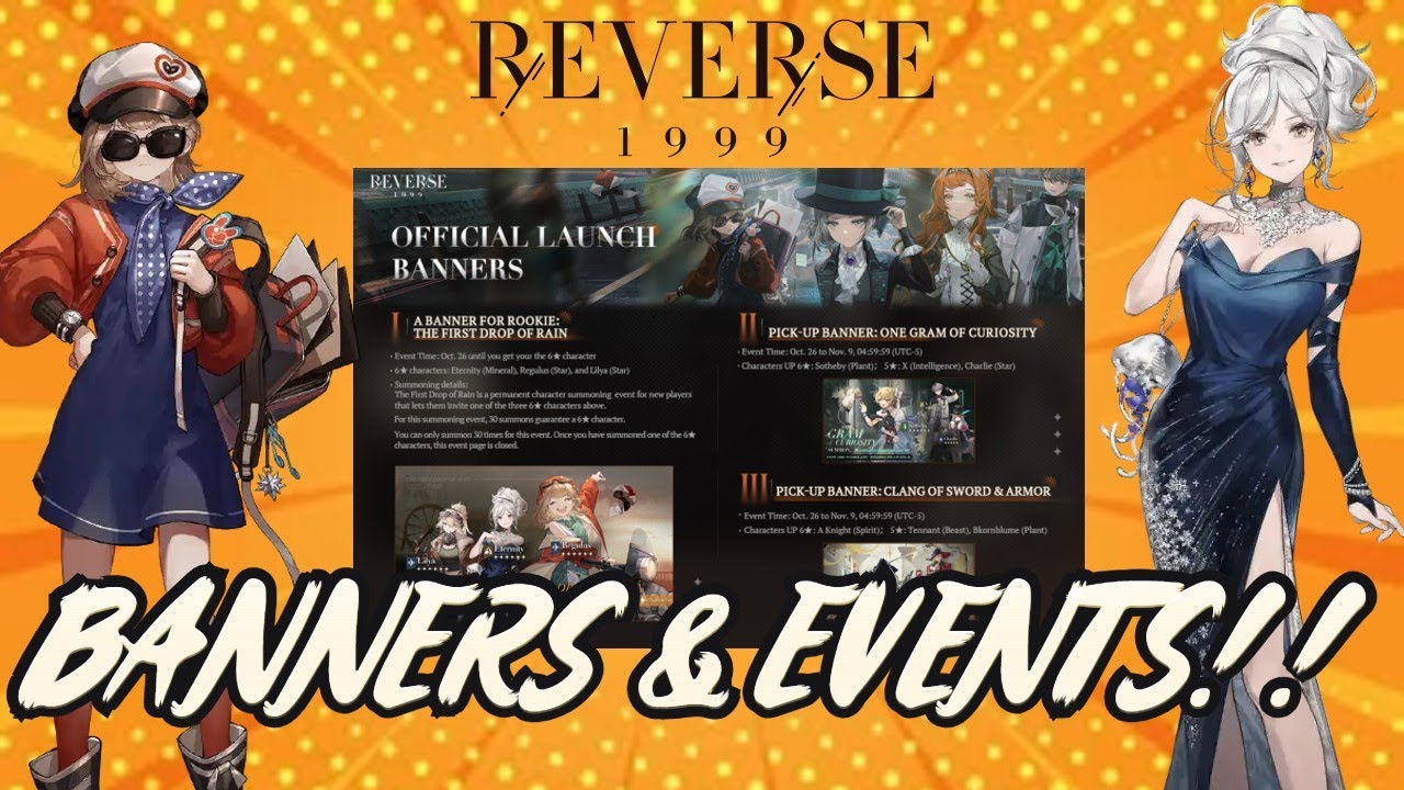 VERSION 1.0 & 1.1 BANNERS REVEALED & EVENTS!!! |Reverse: 1999| - YouTube