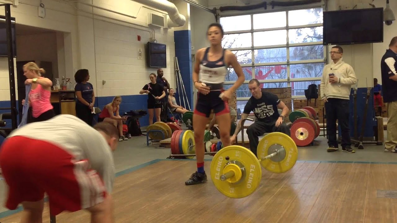Erin Amos (Youth, 48 kg) - Snatch - YouTube