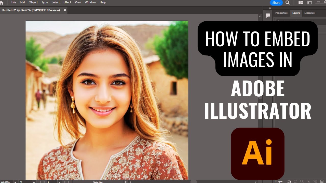 How to Embed Image in Adobe Illustrator - YouTube