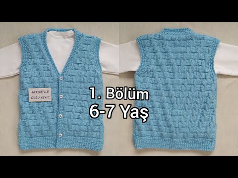 Sencer Çocuk Yeleği Yapımı. 6. 7 Yaş. Sahte Burgu Modelinde Şık Kolay Kullanışlı Bebek Kazak Tarifi