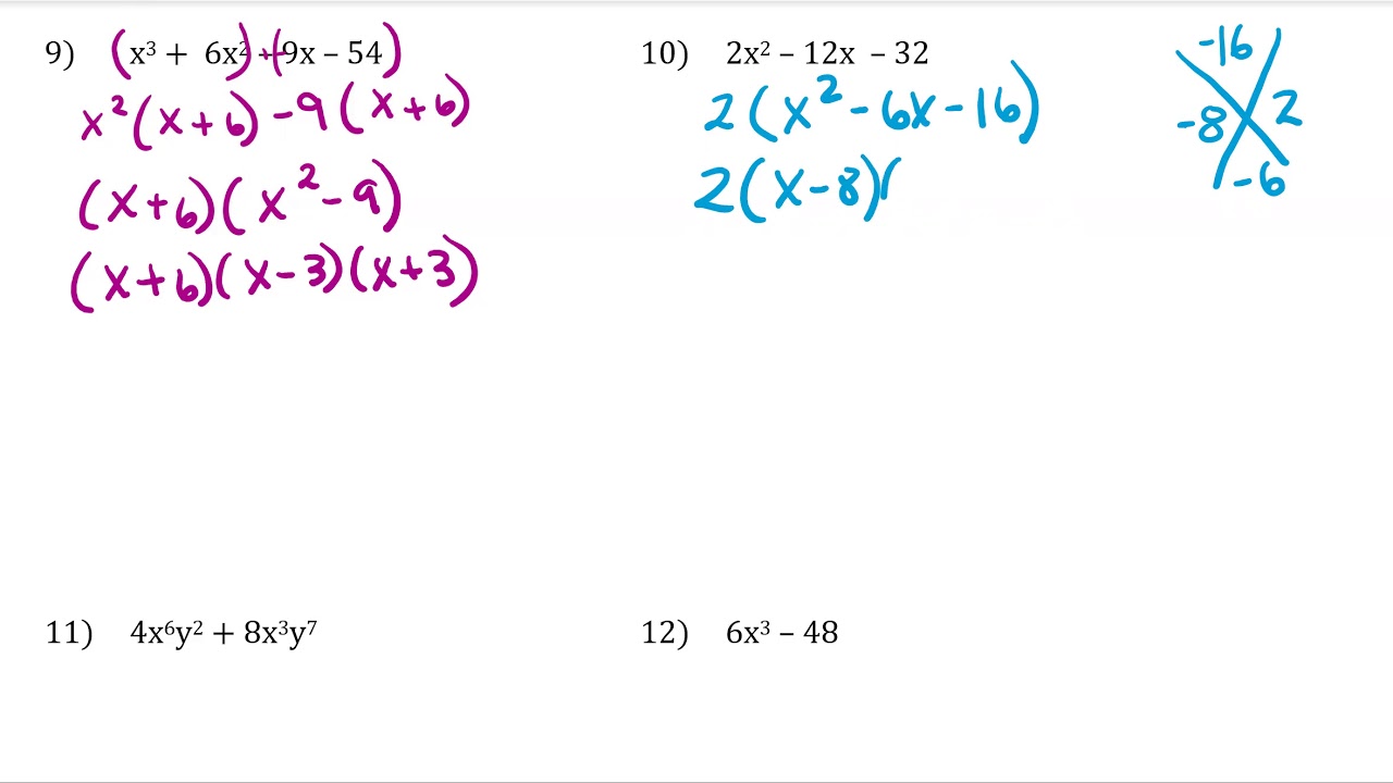 4 Review Factoring - YouTube