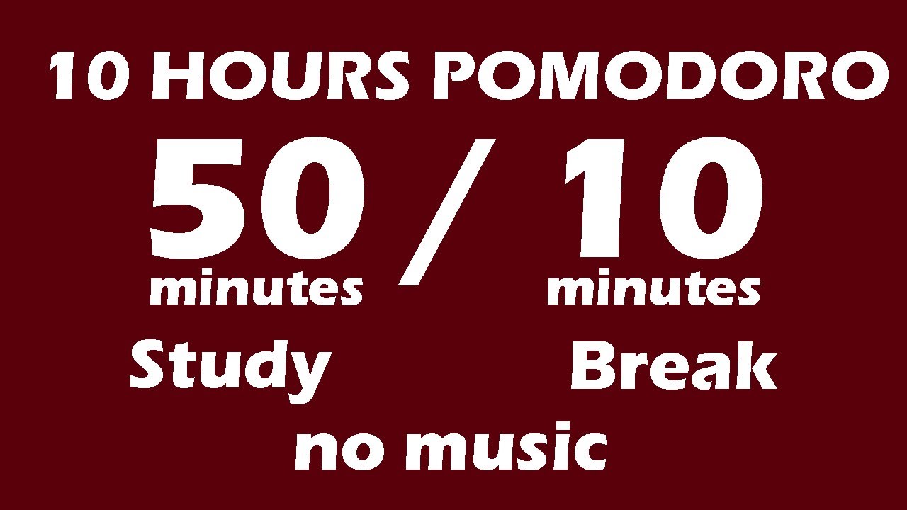 50/10 POMODORO TIMER - 10 hours focus - no music - japanese bell - YouTube