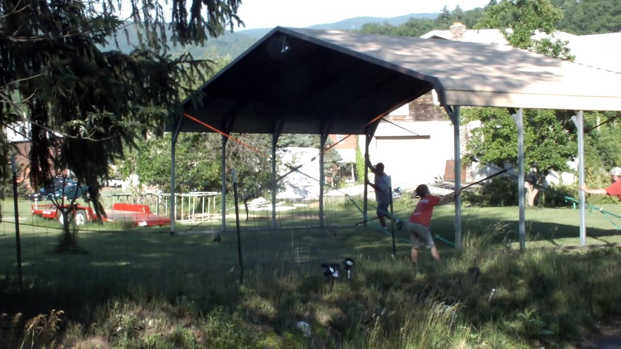 Moving Car Port - Redneck Way, June 6, 2015 - YouTube